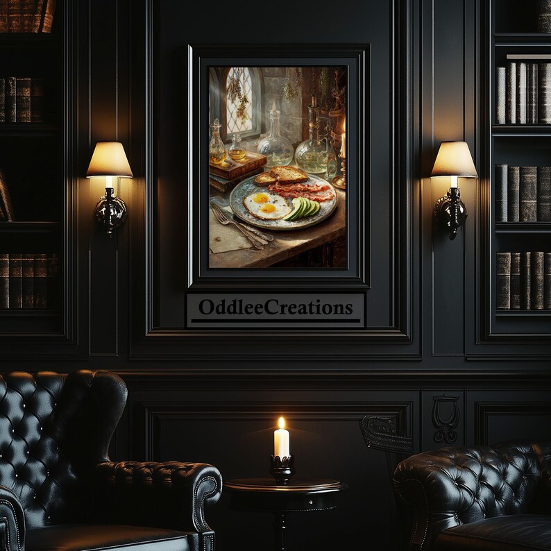 Witch Breakfast Kitchen Art Dark Academia Printable Oil Painting With ...