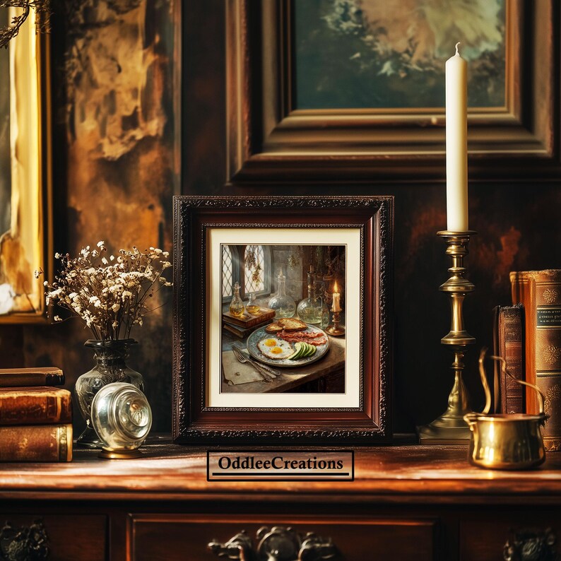Witch Breakfast Kitchen Art Dark Academia Printable Oil Painting With ...