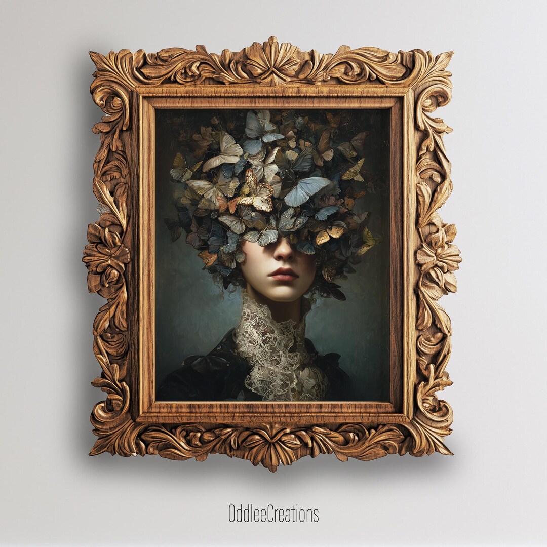 Butterfly Transformation Gothic Printable Art Mystical Woman Fantasy ...
