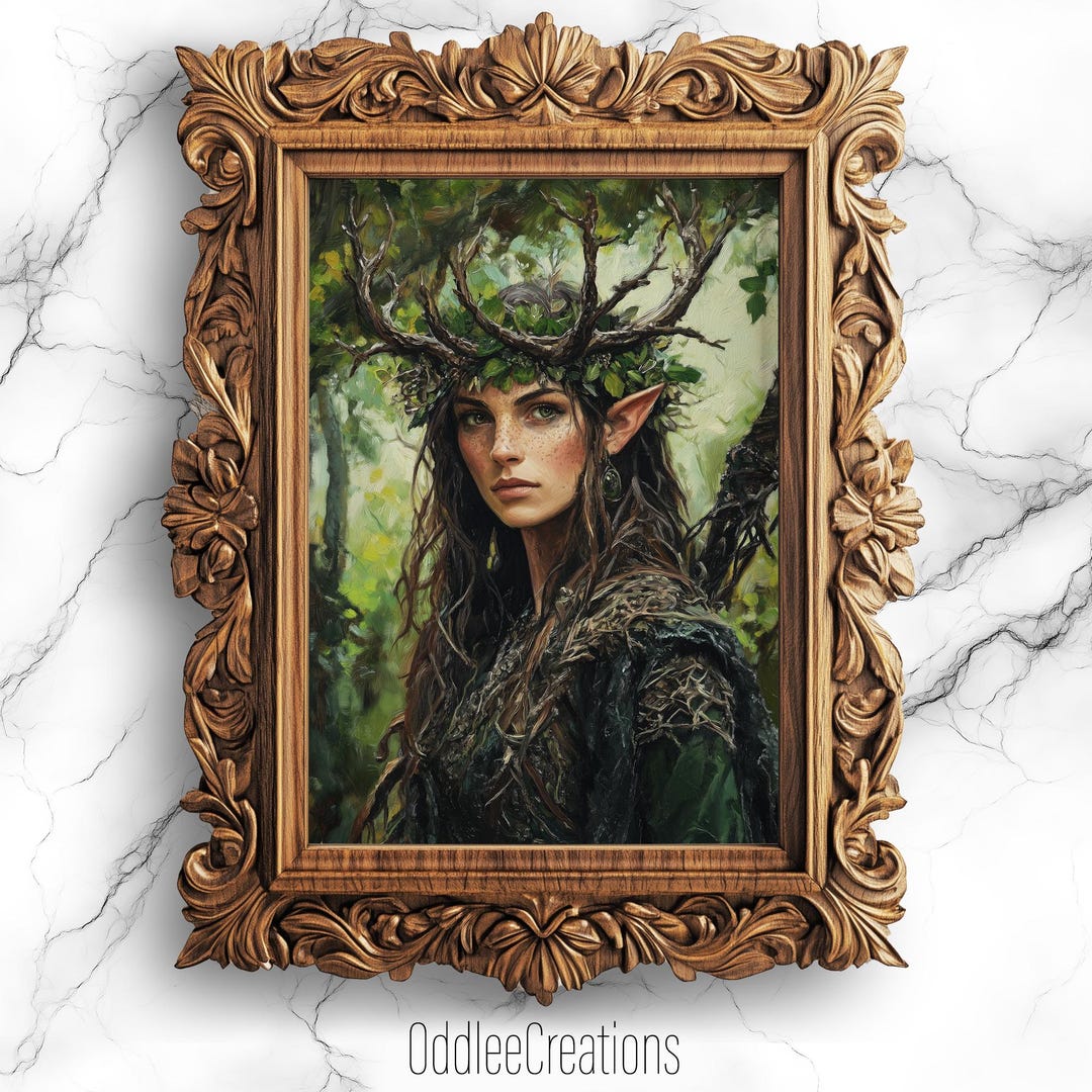 Druid Guardian of the Forest - Fantasy RPG Hero Wall Art, Dark Academia ...