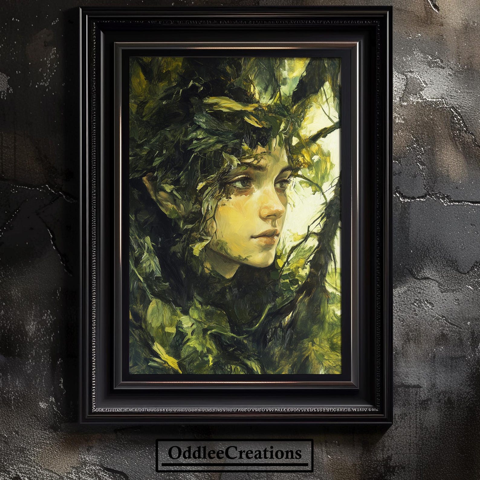 Whimsigoth Fairy Printable Wall Art - Dark Academia Forest Portrait ...