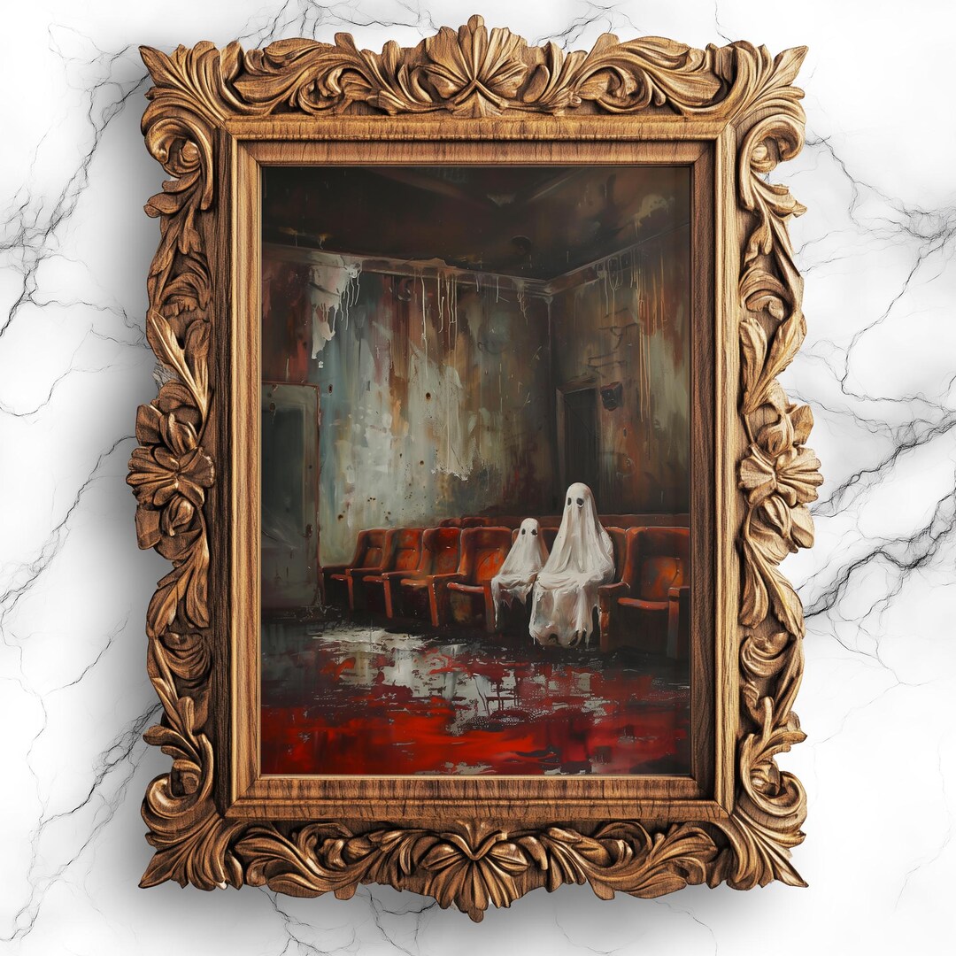 Haunted Theater Ghost Print: Spooky Cinema Art (digital Download) - BBG ...