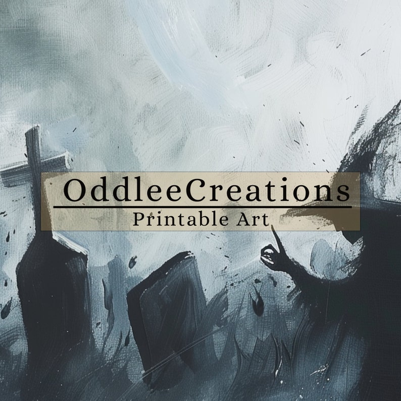 Haunted Graveyard Witch | Gothic Oil Painting | Supernatural Cemetery ...