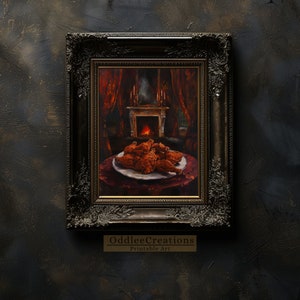 Fried Chicken Digital Art Poster | Comfort Food Wall Decor | Kitchen ...