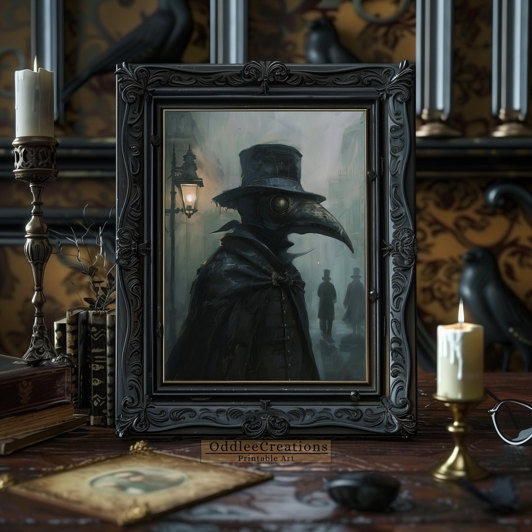 Gothic Victorian Plague Doctor Art Vintage Digital Art Eerie Medical ...