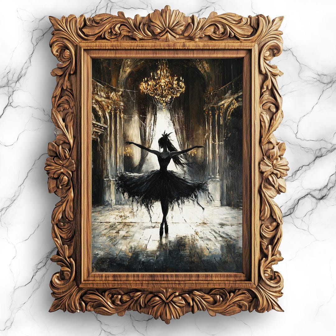 Witch Ballet Digital Printable Art | Gothic Witchy Wall Decor | Elegant ...