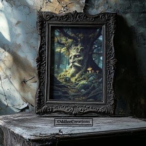 Ancient Guardian Tree Digital Printable Art - Moody Enchanted Forest ...