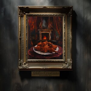 Fried Chicken Digital Art Poster | Comfort Food Wall Decor | Kitchen ...