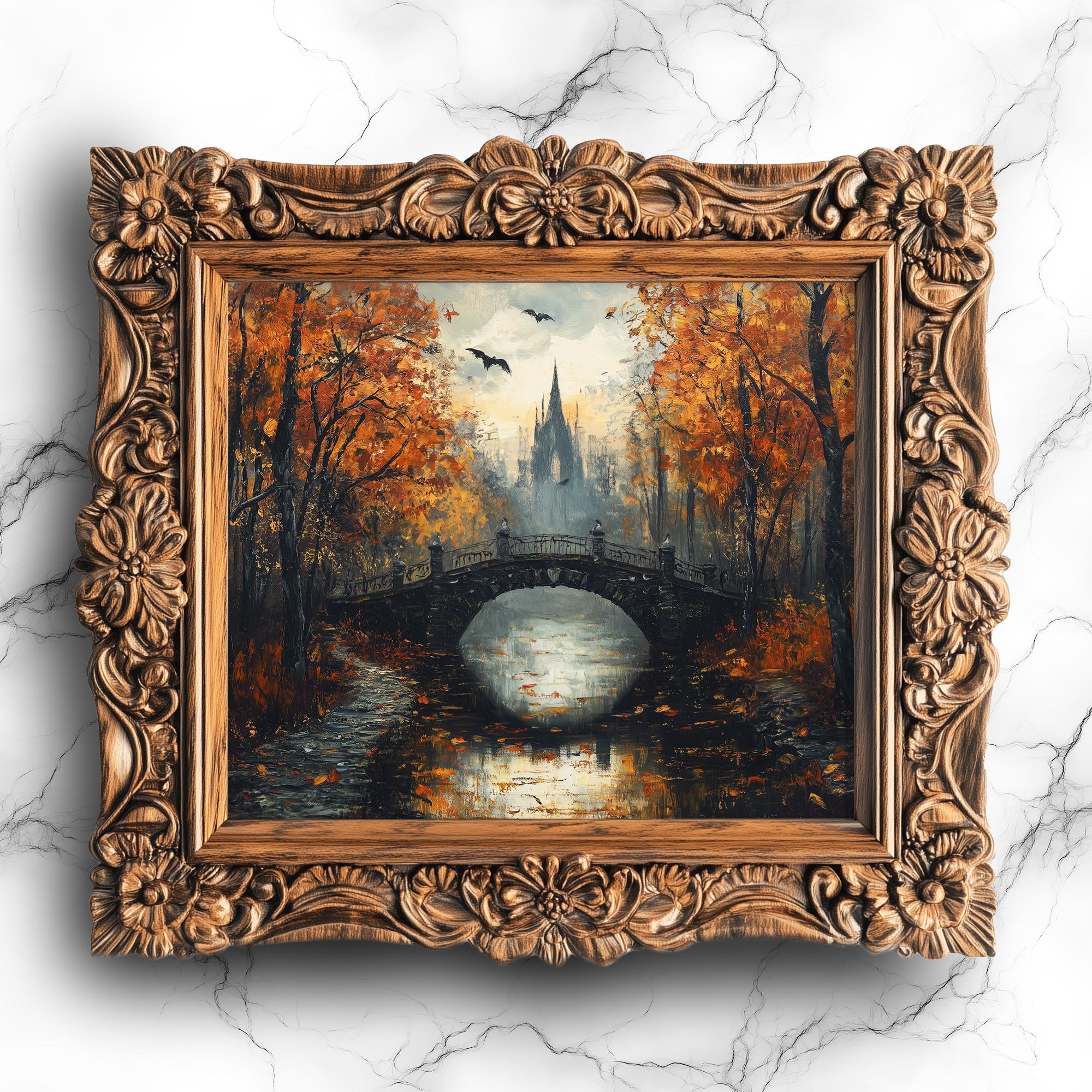 Printable Gothic Dark Academia Autumn Wall Art Enchanted Forest Digital ...