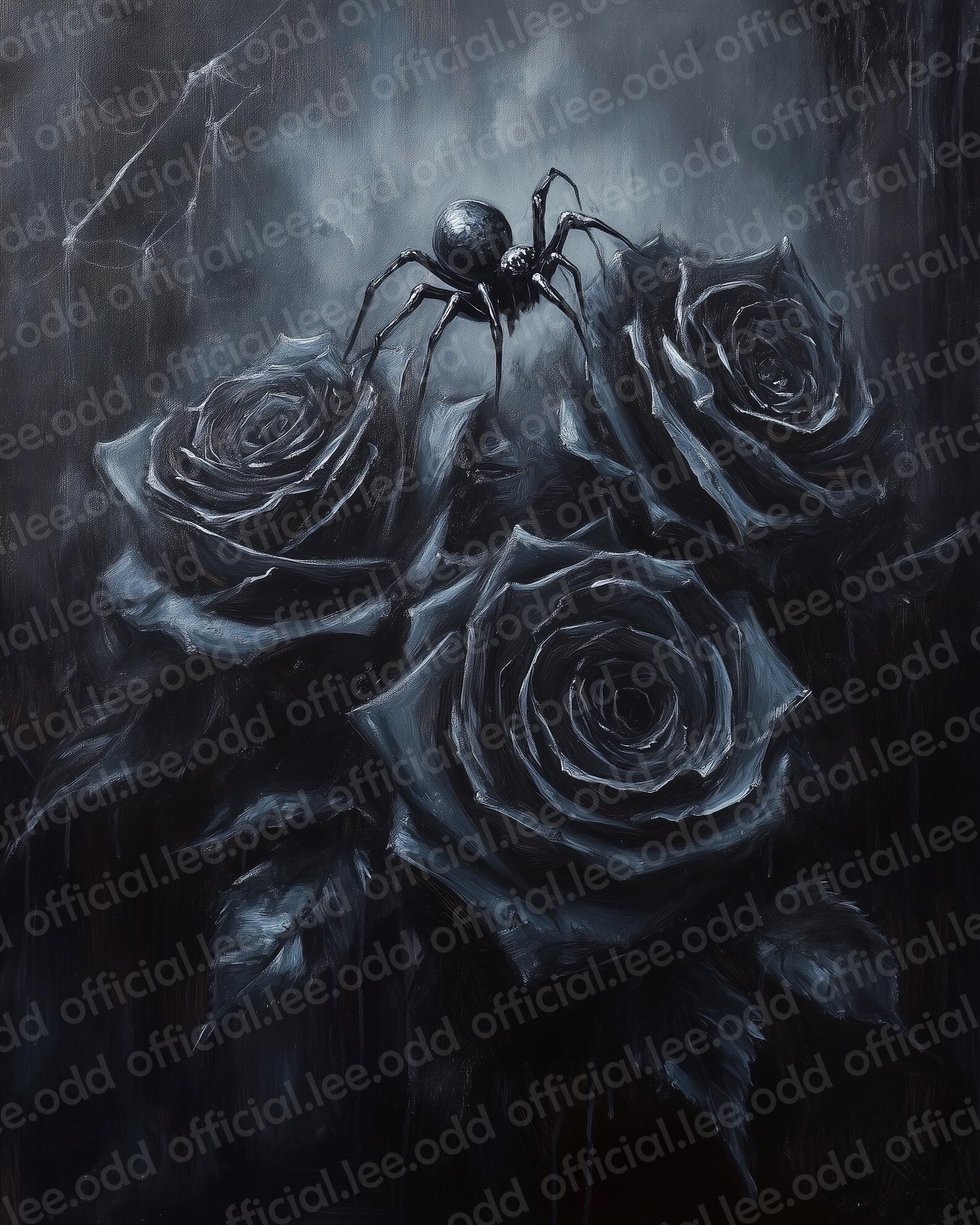 Vintage-inspired Roses and Spider Art Print – Gothic Wall Decor, Dark ...