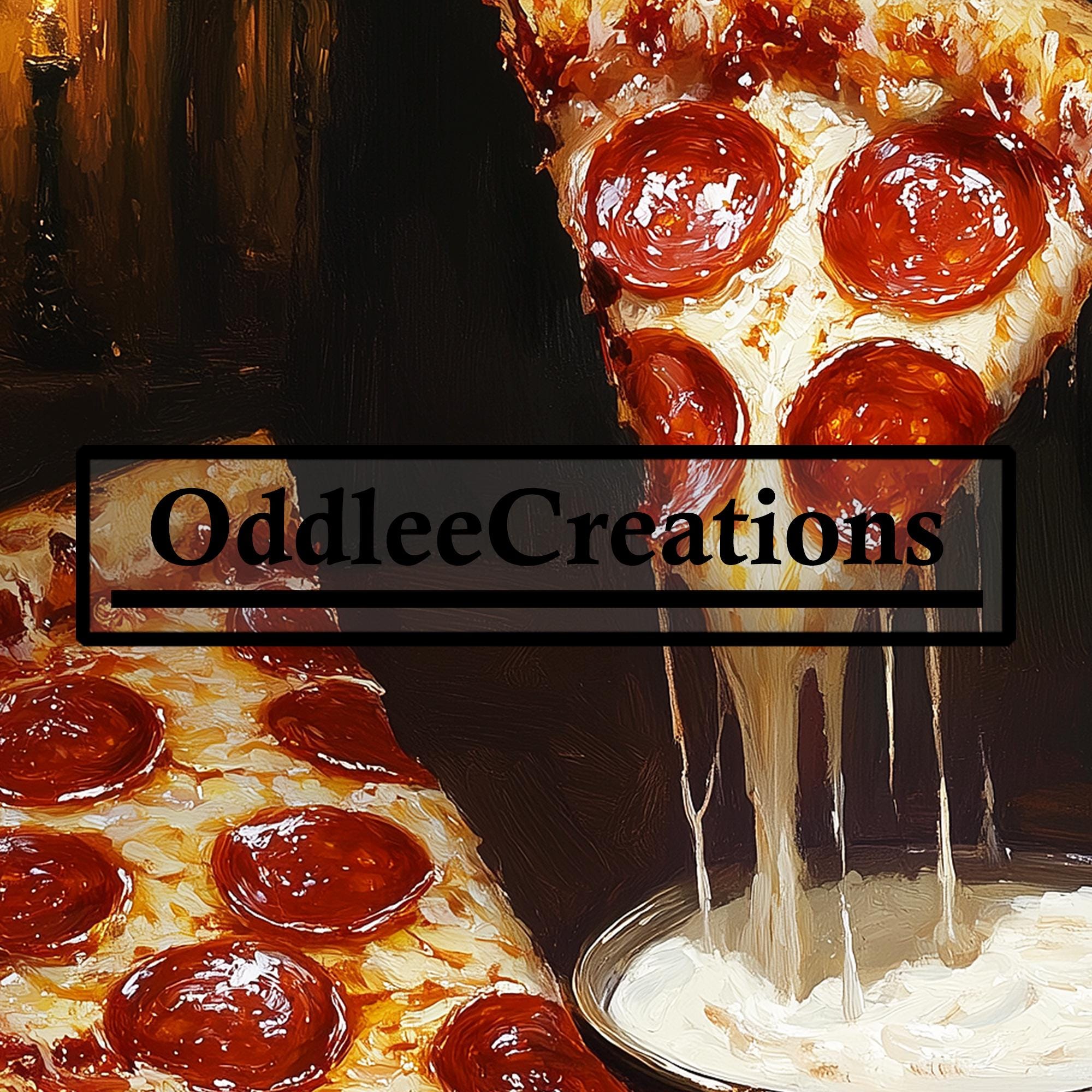 Gothic Dark Academia Pizza Art - Pepperoni Slice With Ranch Oil ...