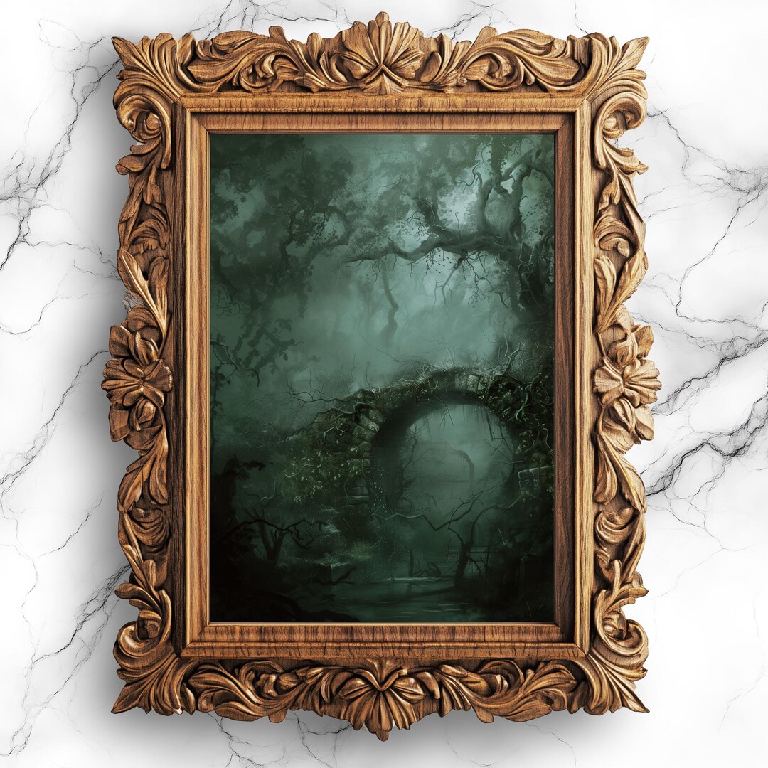 Enchanted Forest Moonlight Digital Wall Art, Magical Night Scene Wall ...