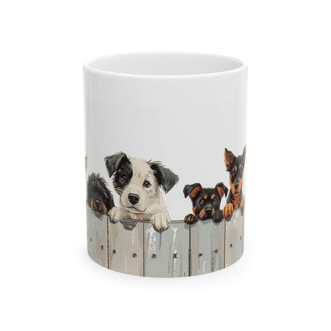 Cute Puppies Coffee Mug for Dog Lovers Different Breeds of Dogs Java ...