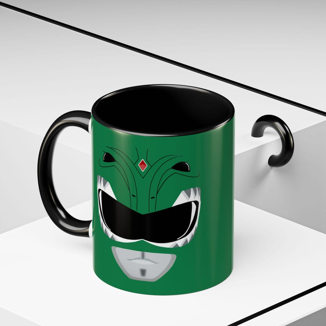 Green Ranger Coffee Mug Mighty Morphin Power Rangers Green Cup Double ...