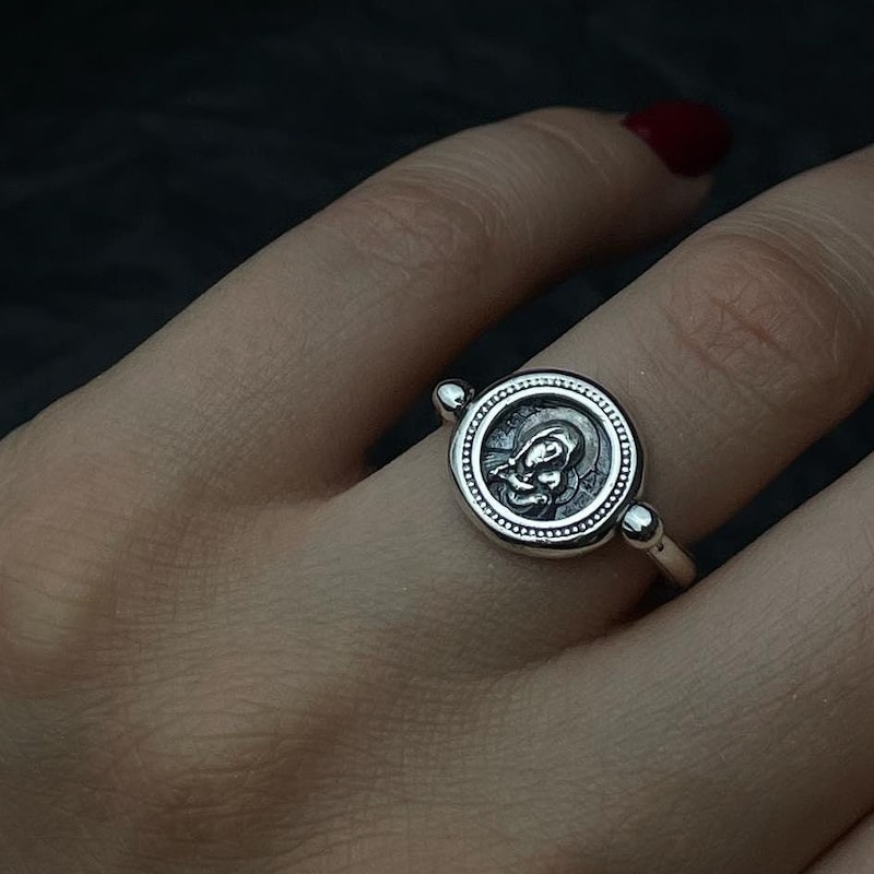 Virgin Mary Ring - Etsy
