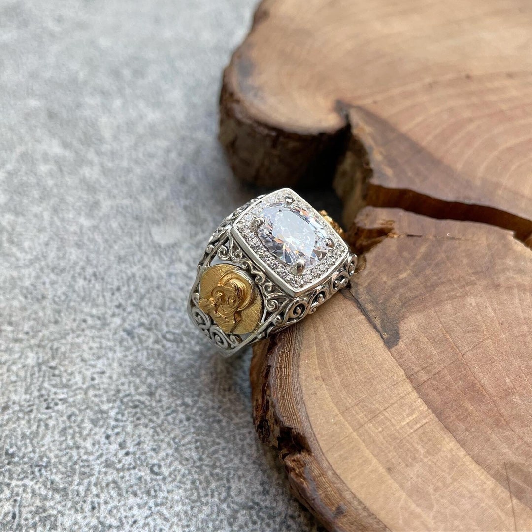 925* Silver & Gold Plated Orthodox Ring Christian Jewerly Religious ...