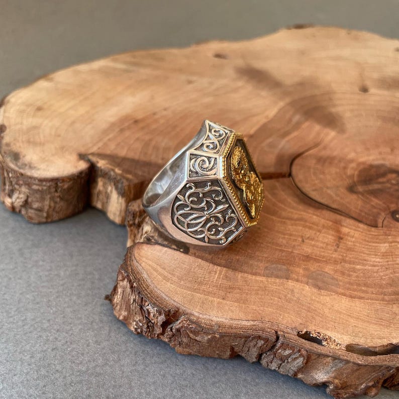 925 Silver & Gilding Orthodox Men's Ring With Icon St. Nicholas ...