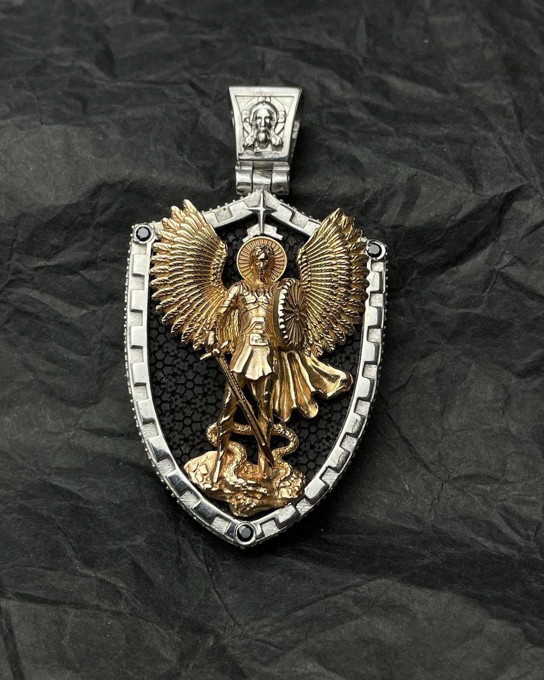 Silver Gold Archangel Michael Pendant Orthodox Pendant Christian ...