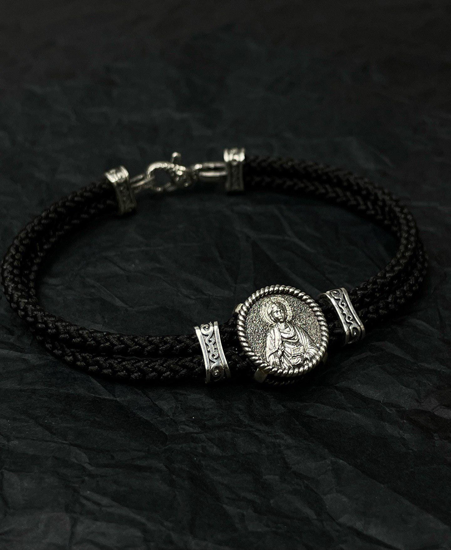 925 Sterling Silver Bracelet With Image of Saint Silk Lanyard With ...