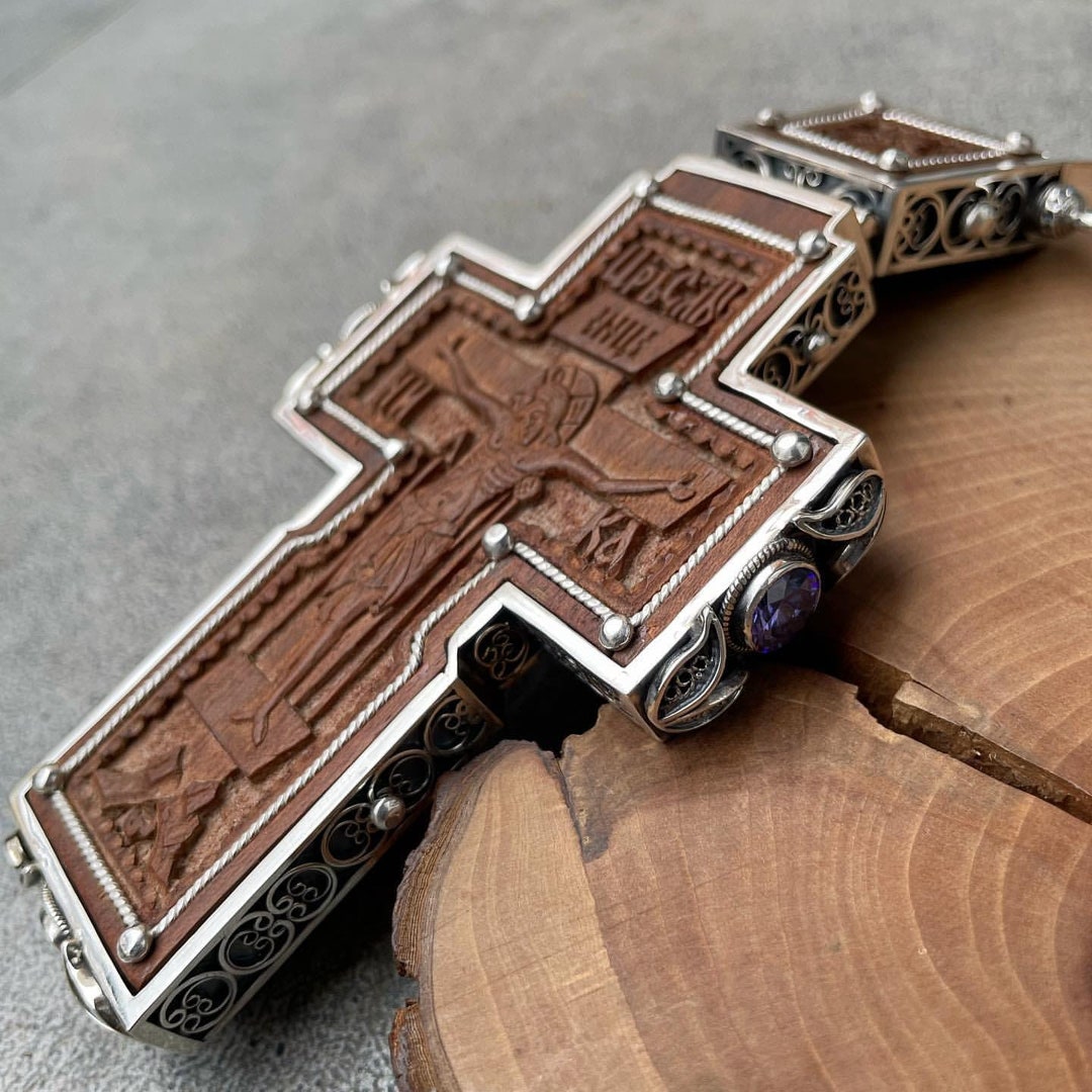 Orthodox Silver Pectoral Cross Christian Pendant 925 950 Silver Cross ...