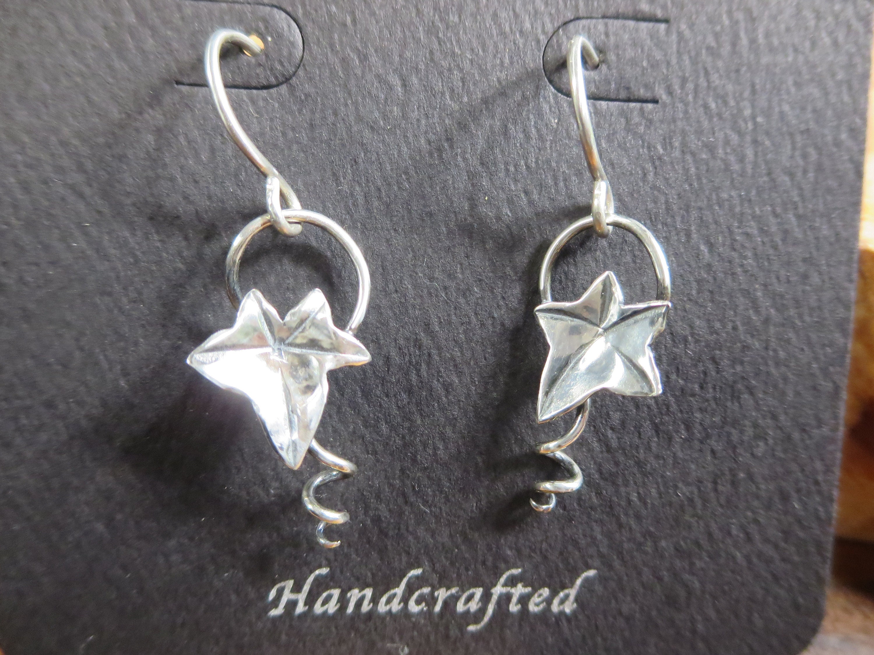 Elven Sterling Silver Ivy Tendril Dangle Earrings Botanical - Etsy