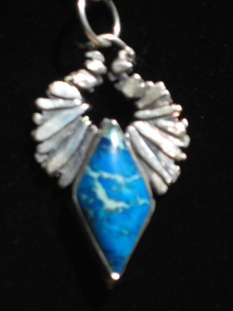 Blue Jasper Antelope Pendant: Sterling Silver Brutalist Jewelry - Etsy
