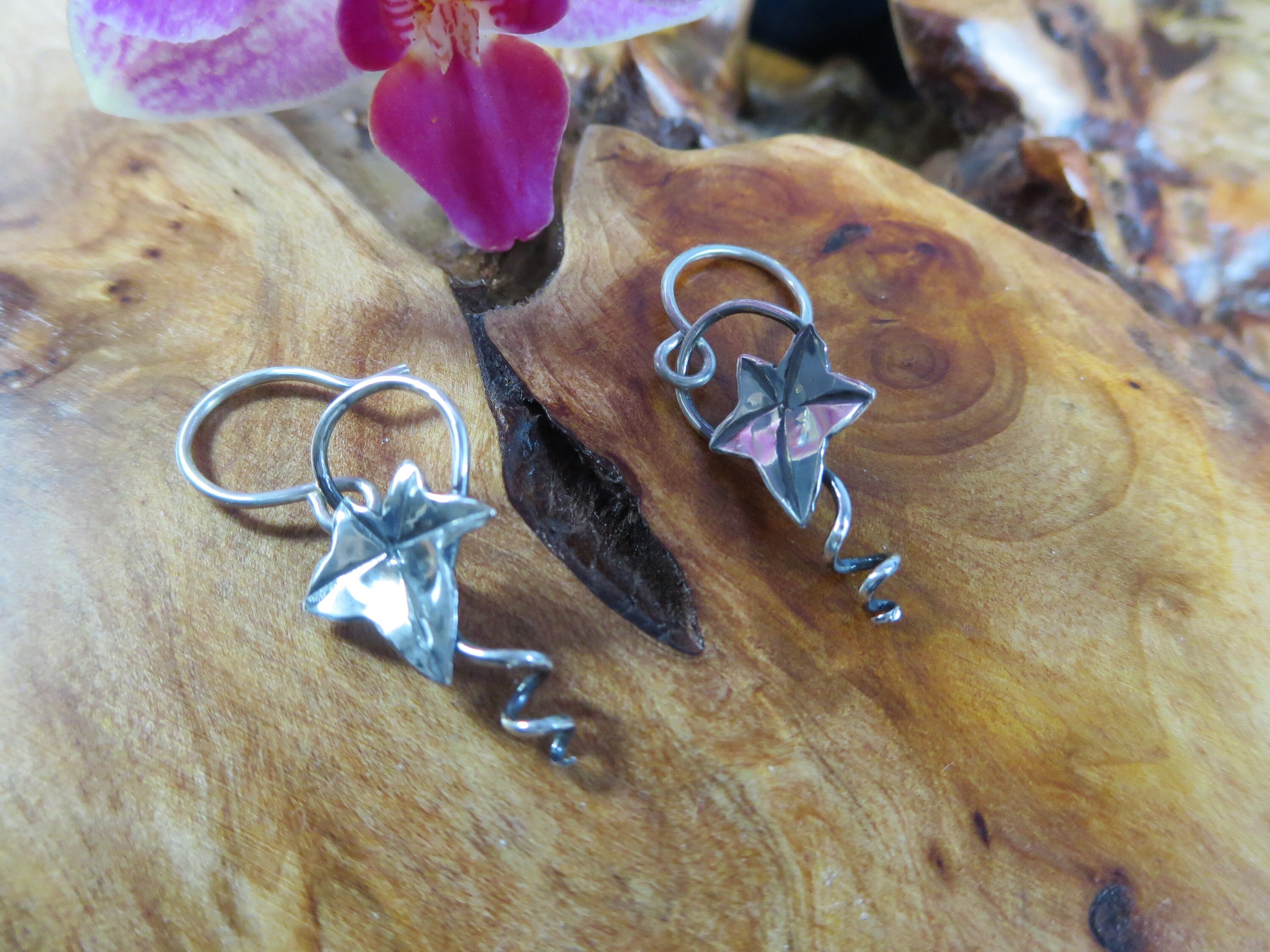 Elven Sterling Silver Ivy Tendril Dangle Earrings Botanical - Etsy
