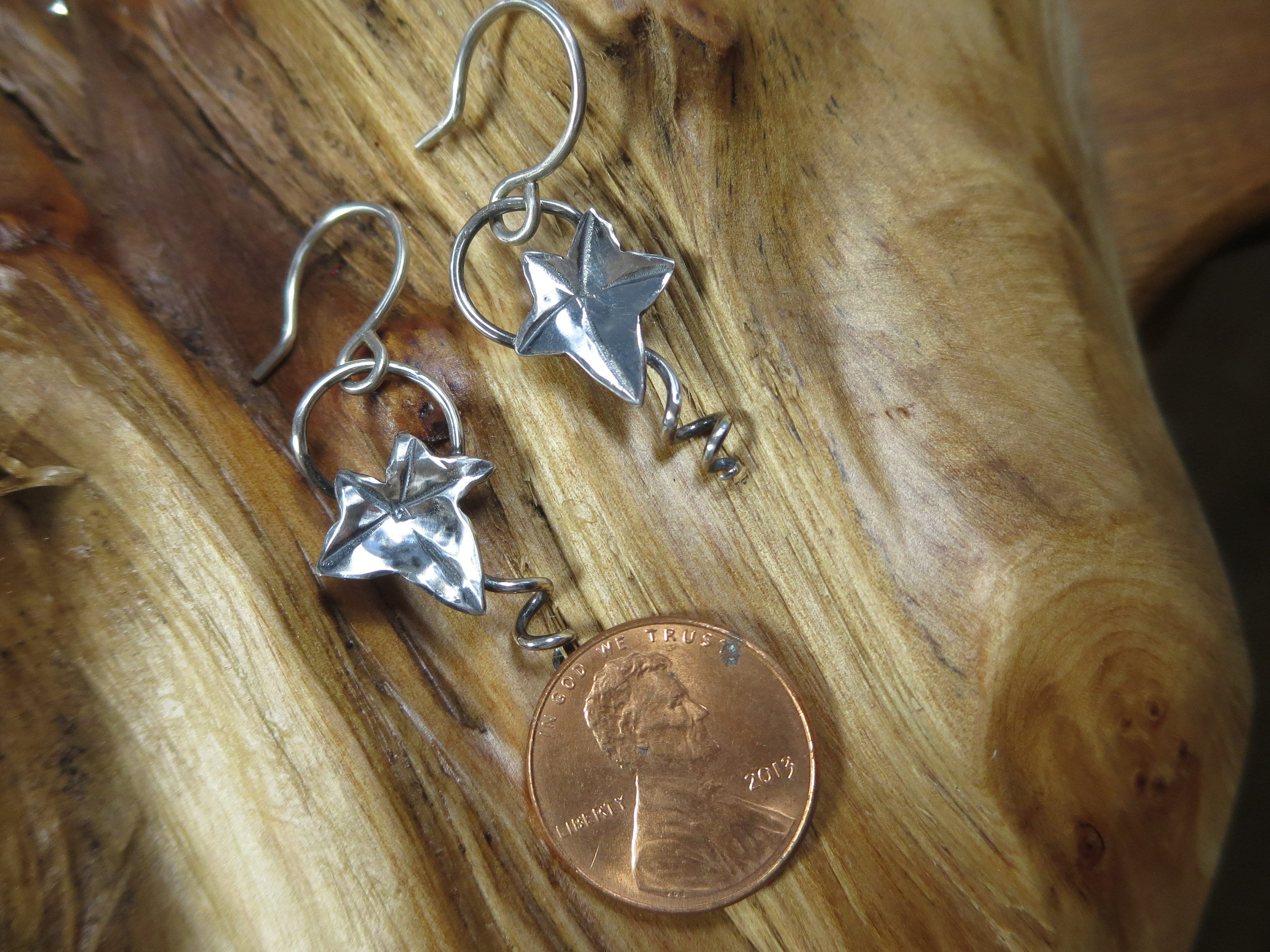 Elven Sterling Silver Ivy Tendril Dangle Earrings Botanical - Etsy
