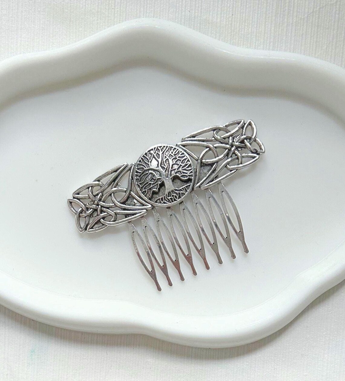 Celtic Tree of Life Hairslide Antique Silver Hallow Hair Comb Women ...