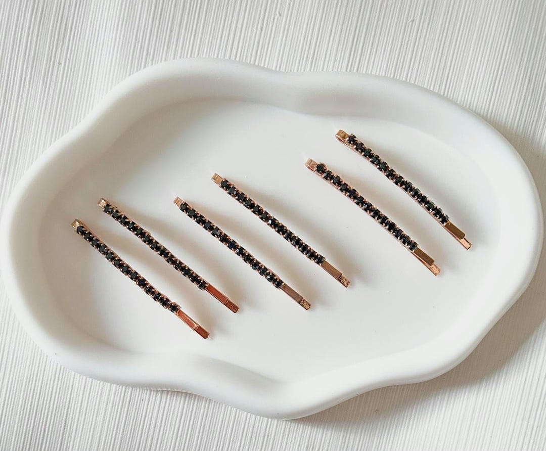 Jet Black Rhinestone Bobby Pins, Wedding Occasions Sparkly Crystal on ...