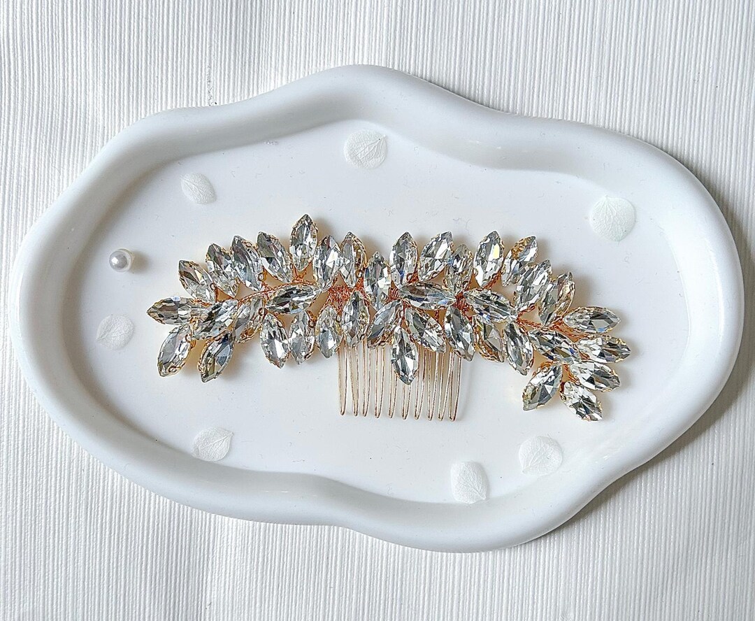 Gold Rhinstones Hair Comb, Wedding Sparkly Hairslide, Bridal Bridesmaid ...