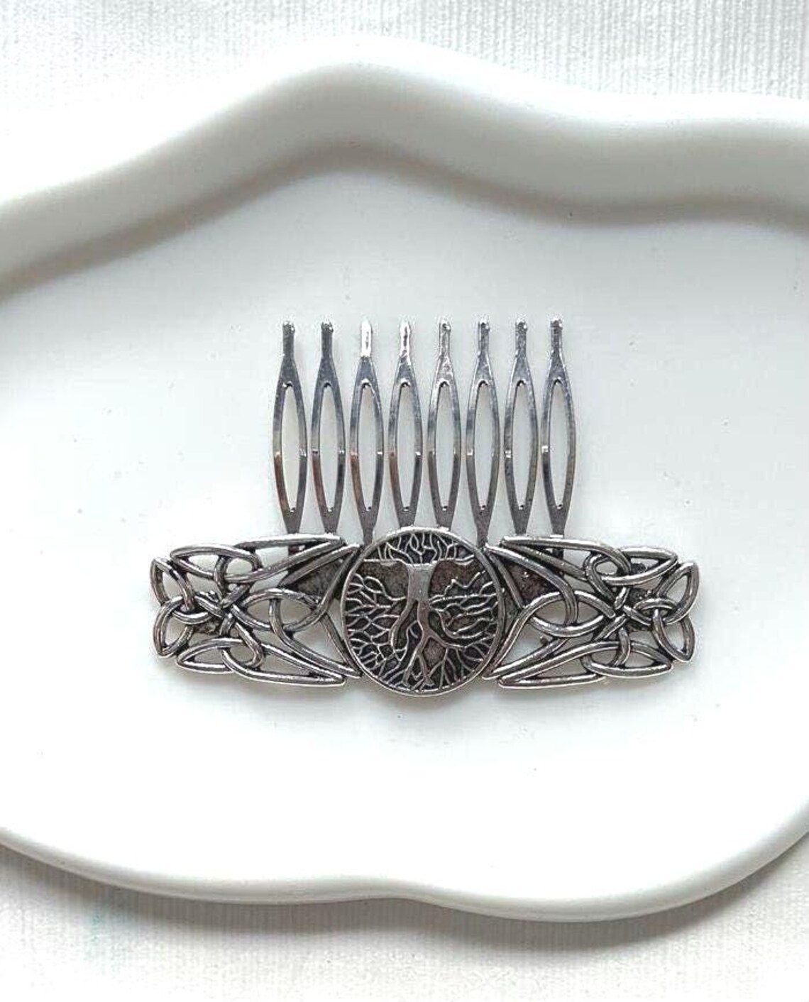 Celtic Tree of Life Hairslide Antique Silver Hallow Hair Comb Women ...