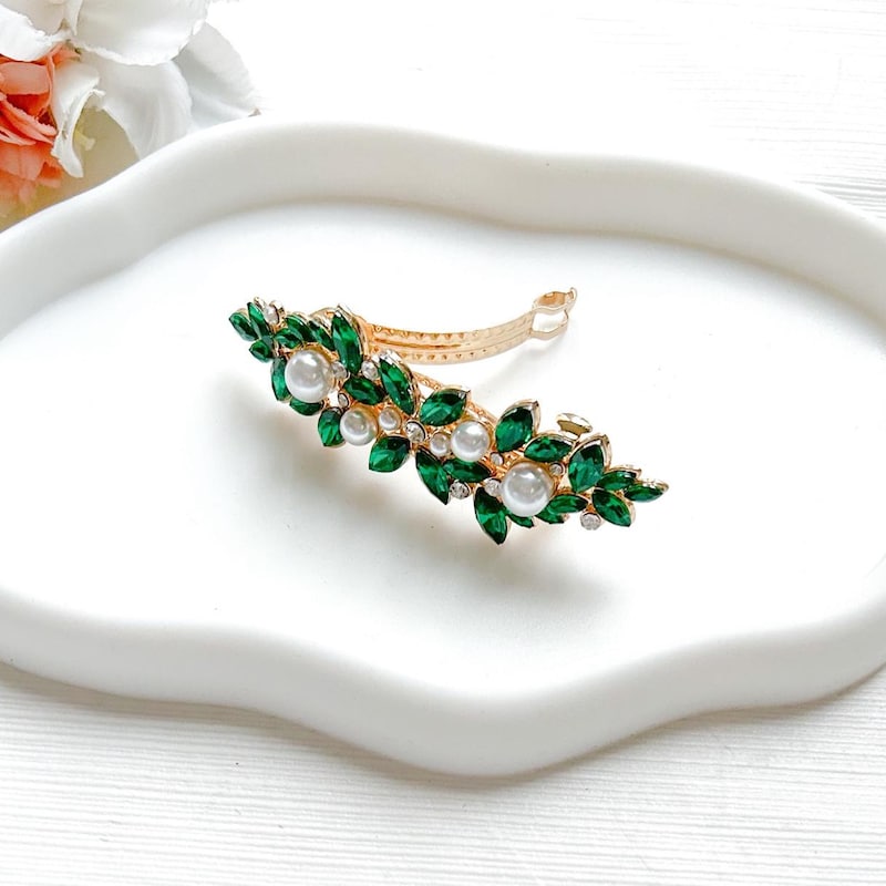 Green Barrette - Etsy
