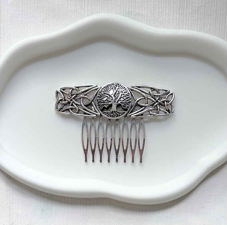 Celtic Tree of Life Hairslide Antique Silver Hallow Hair Comb Women ...