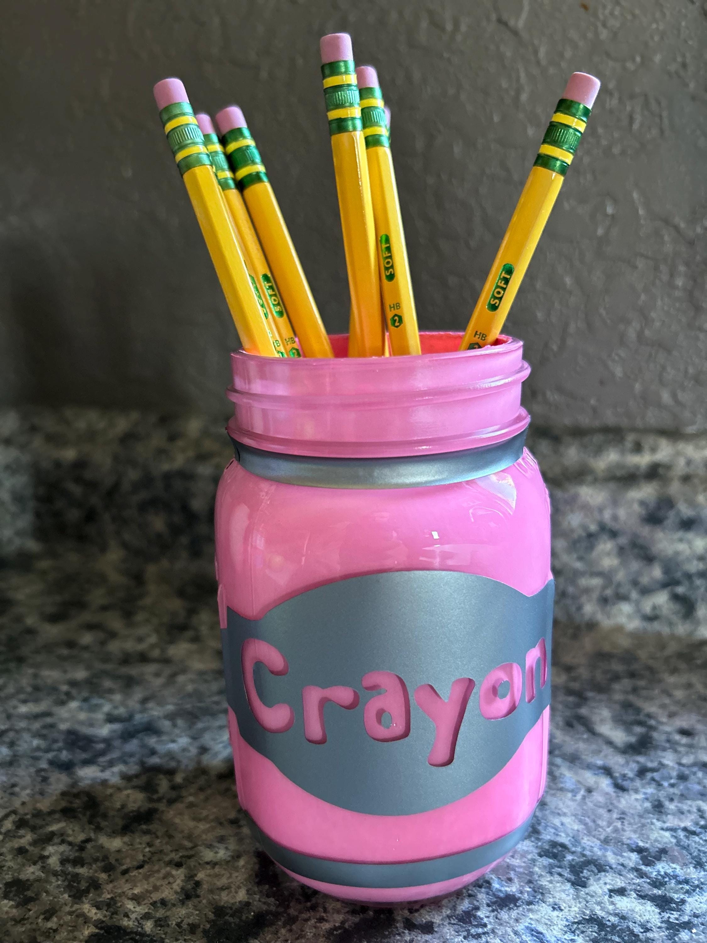 Back to School- Crayon Mason Jar. Pick Your Color! - Etsy