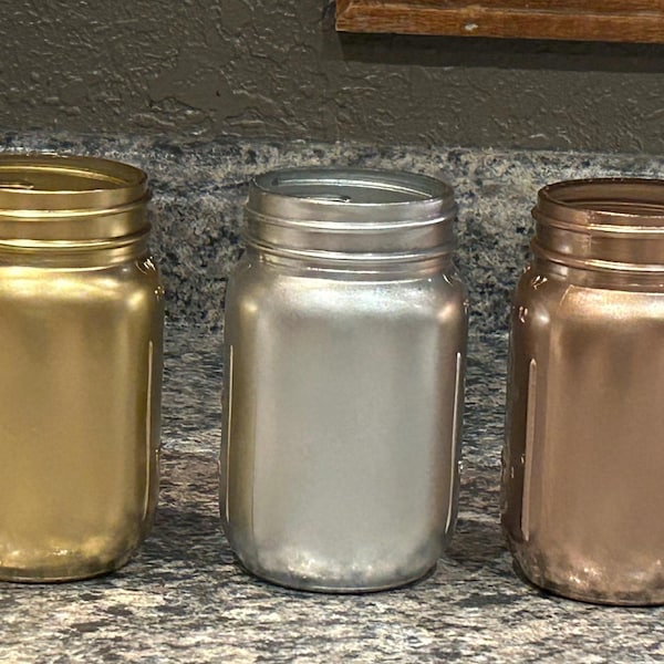 Gold Mason Jars - Etsy
