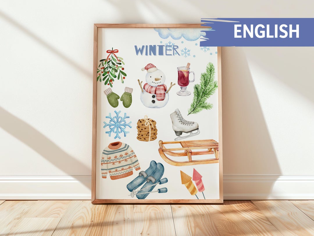 Winter-themed Digital Poster - Printable Cozy Holiday Wall Art - Etsy