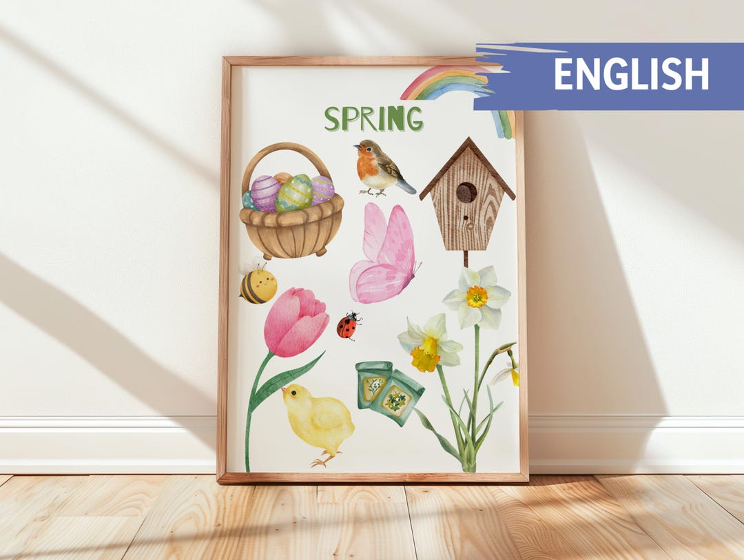 Spring-themed Digital Poster - Printable Easter & Floral Decor - Etsy