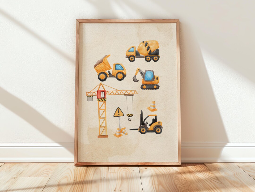 Construction Vehicles | Educational Posters | Excavators | Dump Trucks ...