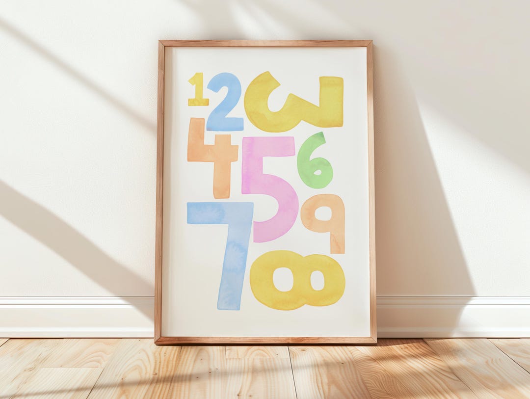 Numbers Poster – Colorful Numbers From 1 to 9 | Children's Room ...