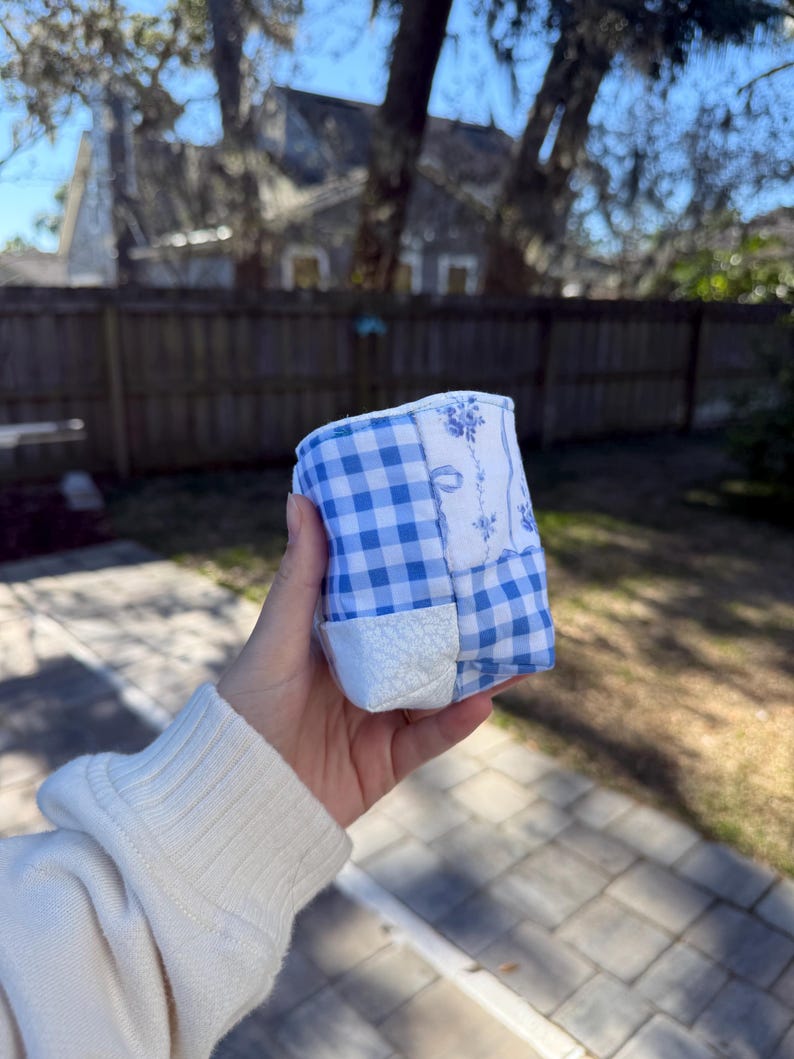 Quilted Coffee Koozie, Iced Coffee Sleeve, Cup Coozie for Most 16 Ounce ...