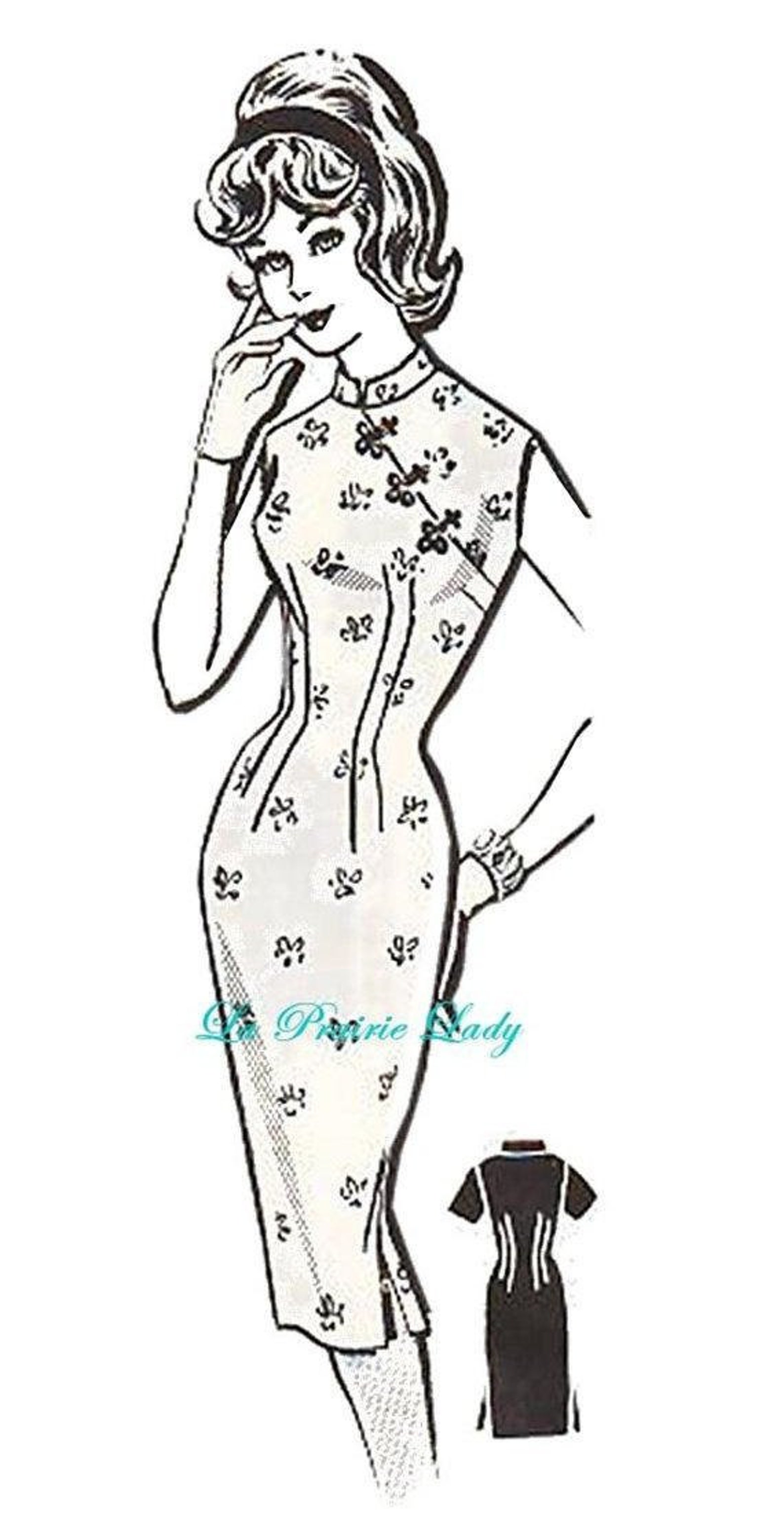 Repro Vintage Pattern Chinese Sheath Dress Later 1950s No 7 on - Etsy