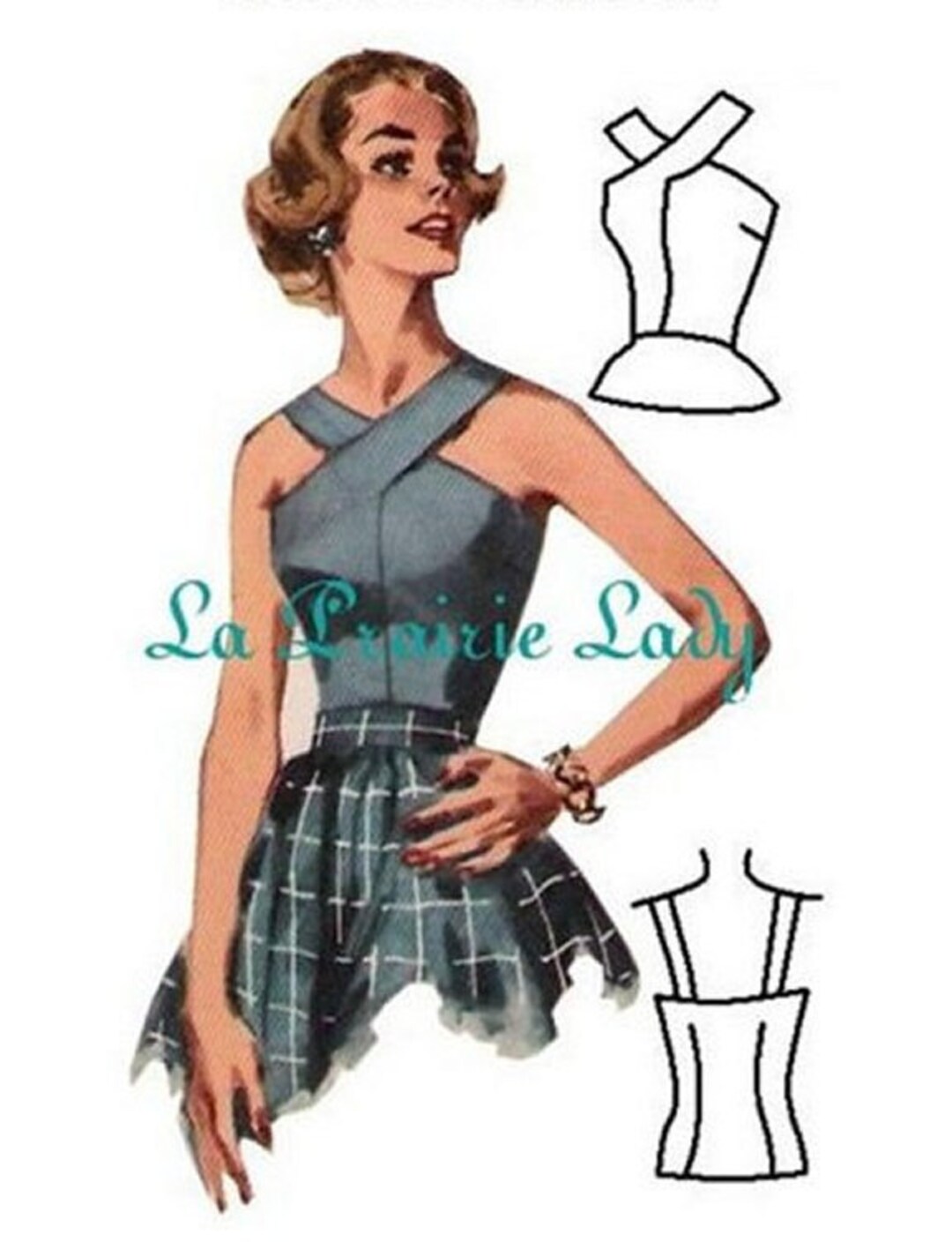 Repro Vintage Pattern Halter Top 50s No 6 Repro on Printable PDF Size ...