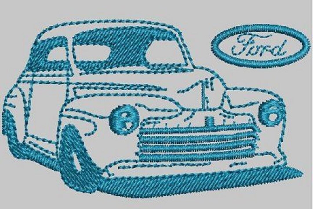 Vintage Car Ford 46 Machine Embroidery Design 3 Sizes - Etsy