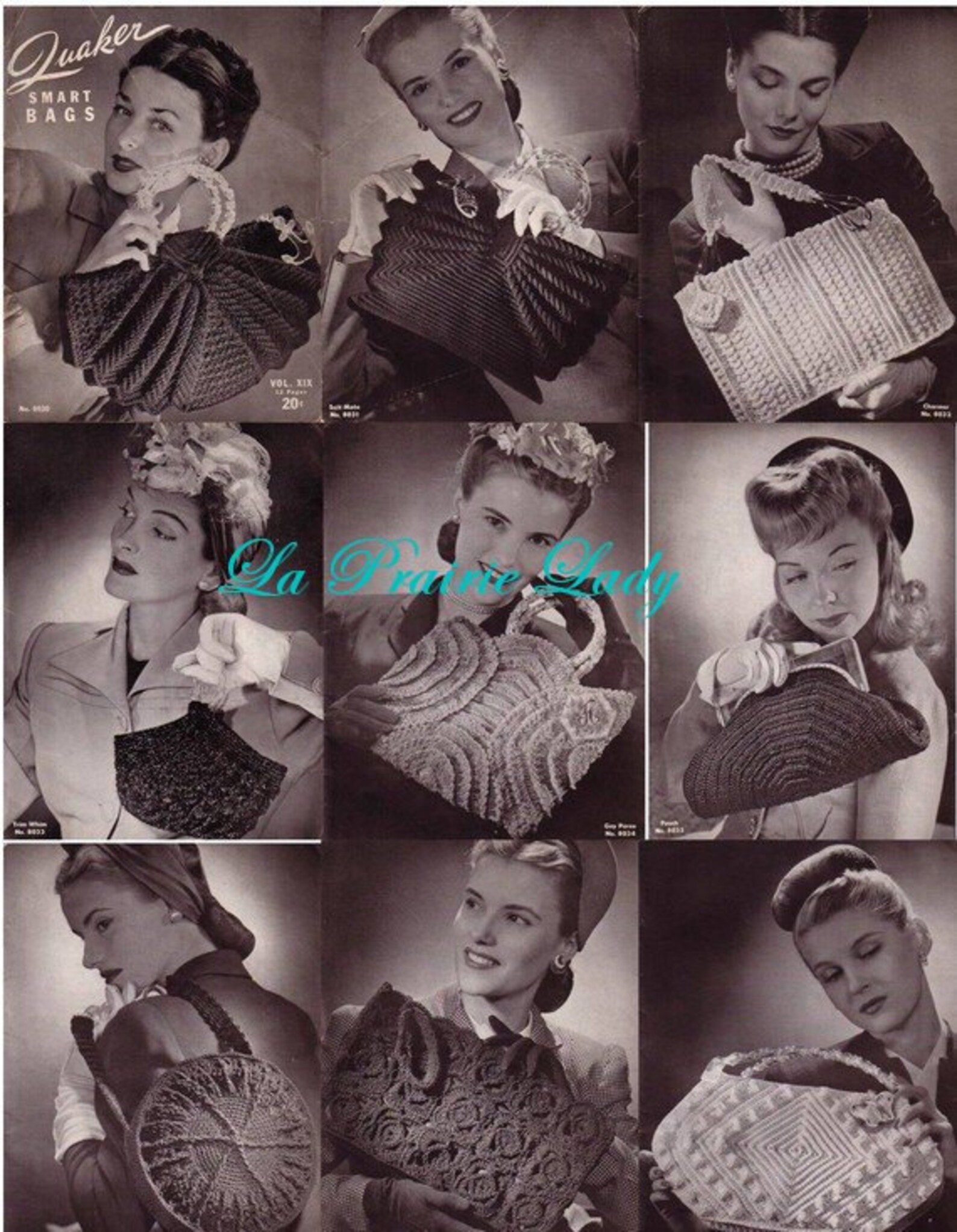 Vintage Quaker Smart Bags 40s Book Pattern Vol XIX for Crochet 20 ...