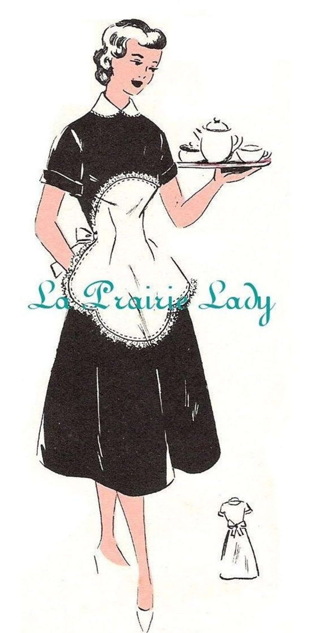 Repro Vintage Apron Pattern 40s on PDF No 18 Both Size M-L - Etsy