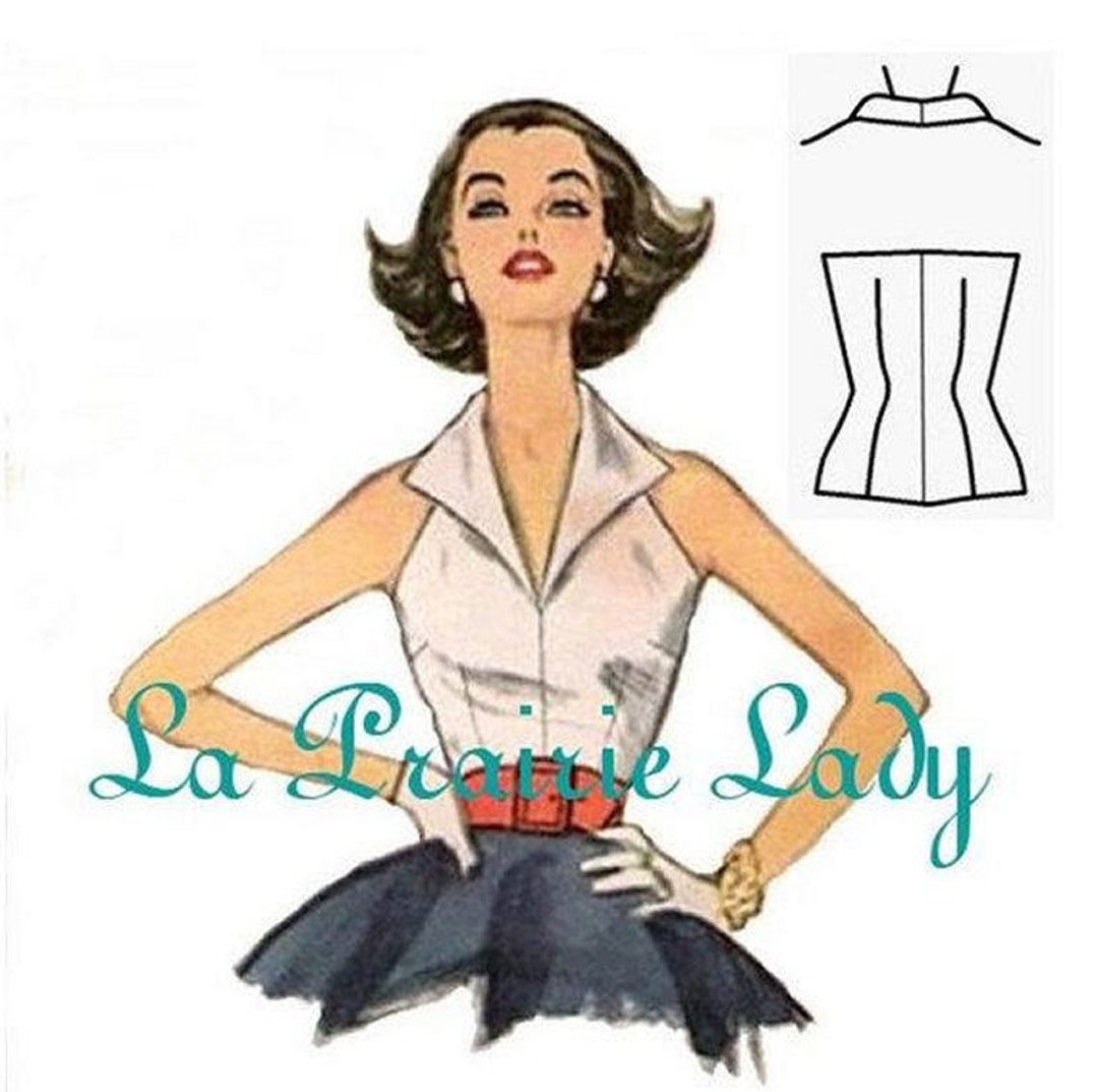 Repro Vintage Pattern Halter Top No 1 50s Repro on Printable PDF Size ...