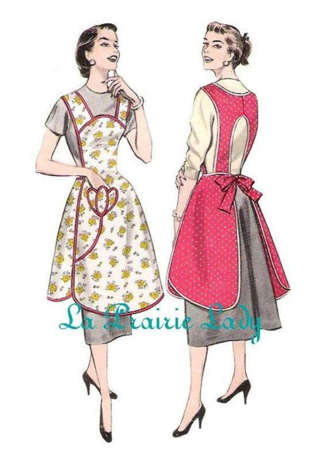 Repro Vintage Full Apron 50's PDF Pattern No 33 Available in M-L-XL - Etsy