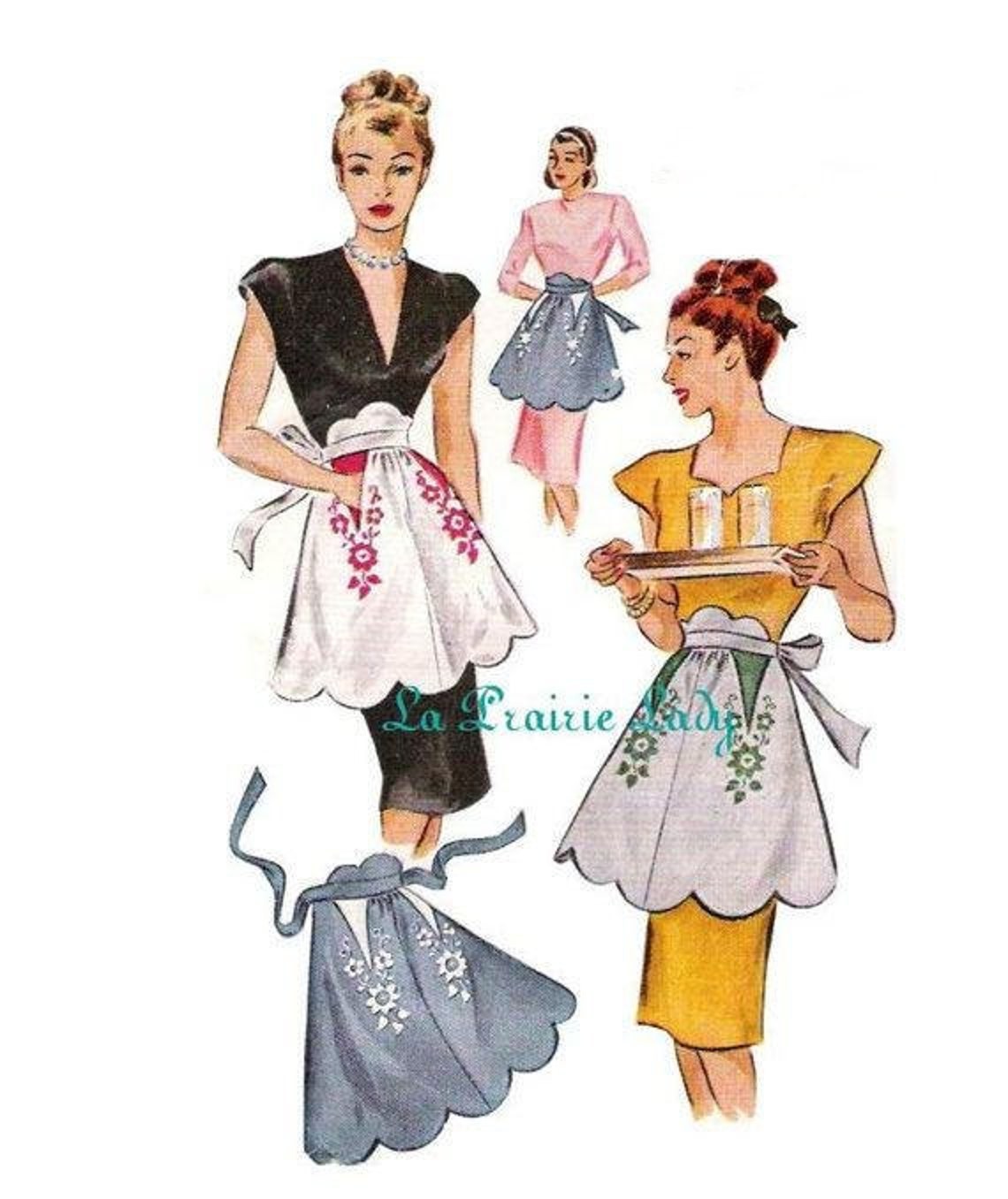 Repro Vintage Half Apron 40's PDF Pattern No 32 Available in M - L - XL ...