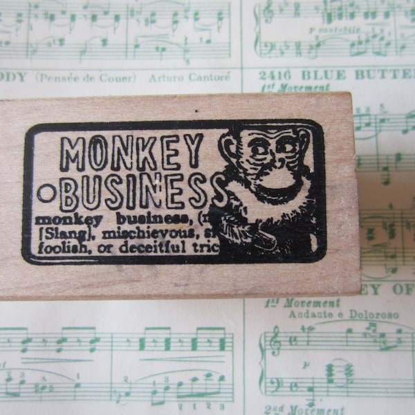 Monkey Rubber Stamp - Etsy